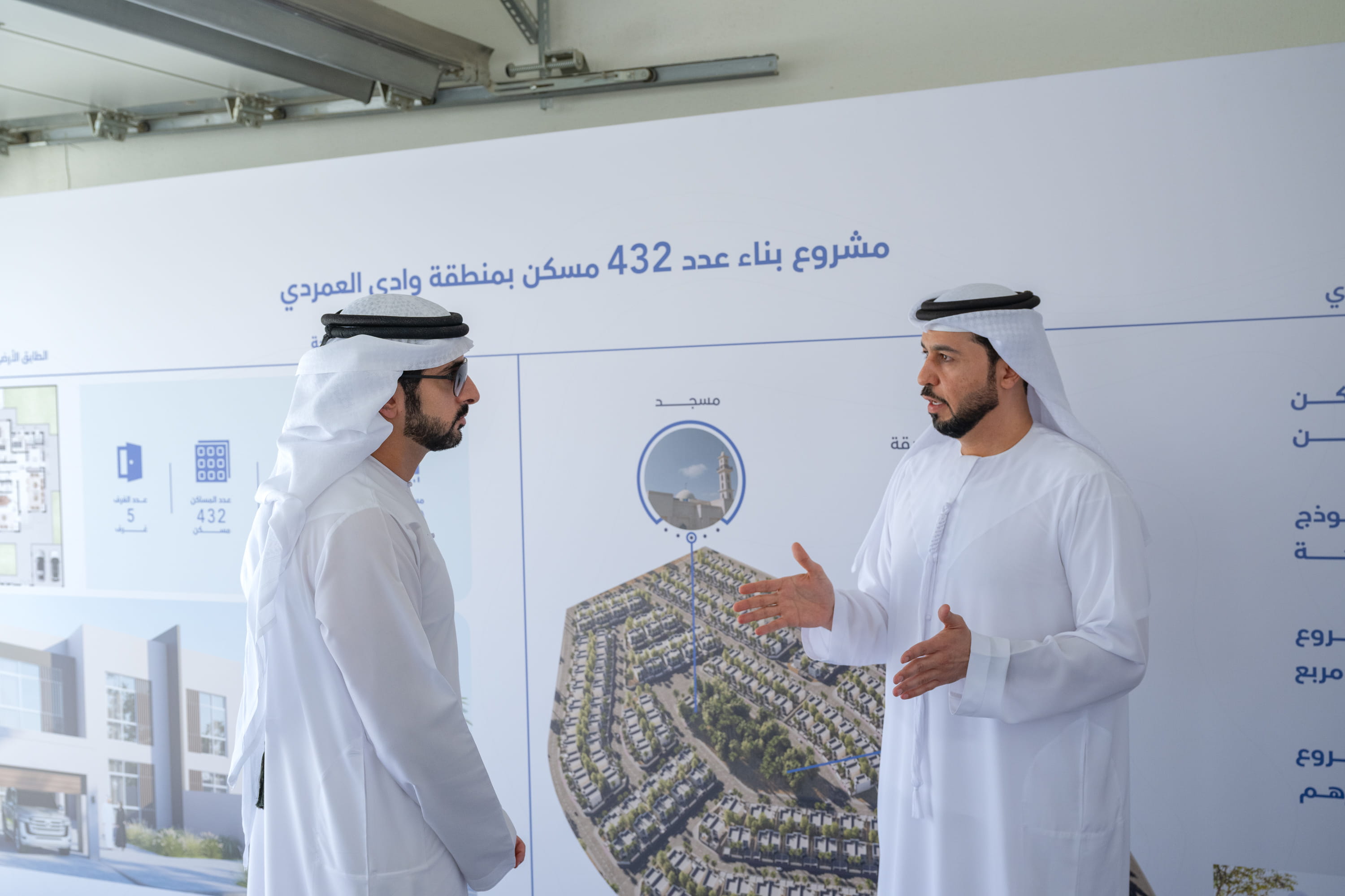 Hamdan bin Mohammed inspects Wadi Al-Amardi housing project